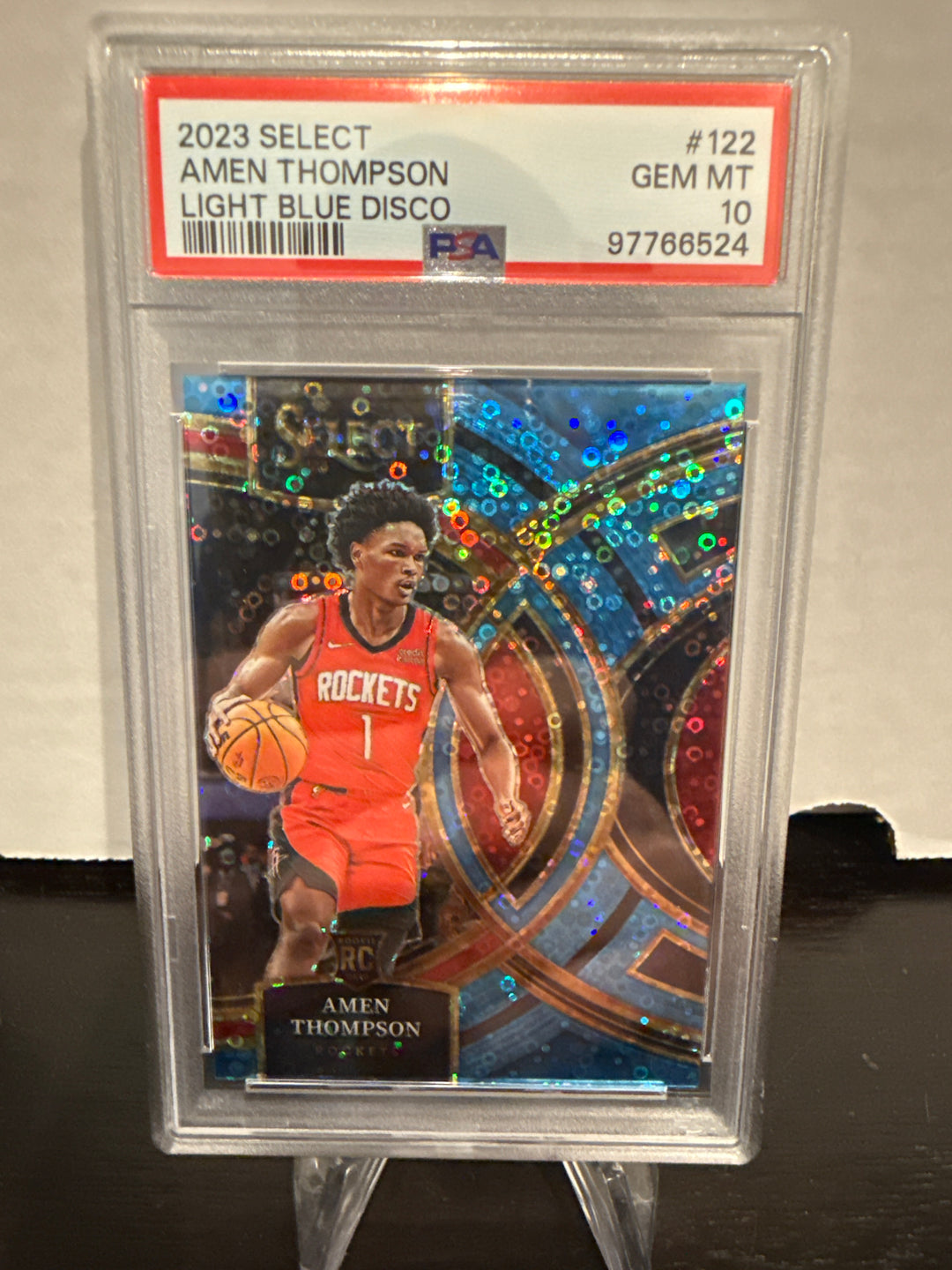 Amen Thompson 2023 Panini Select Light Blue Disco Premier Level Rookie ...
