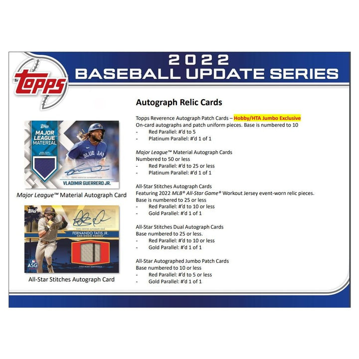 2022 Topps Update Series Baseball HTA Hobby Jumbo Box – Hobby Card Shop