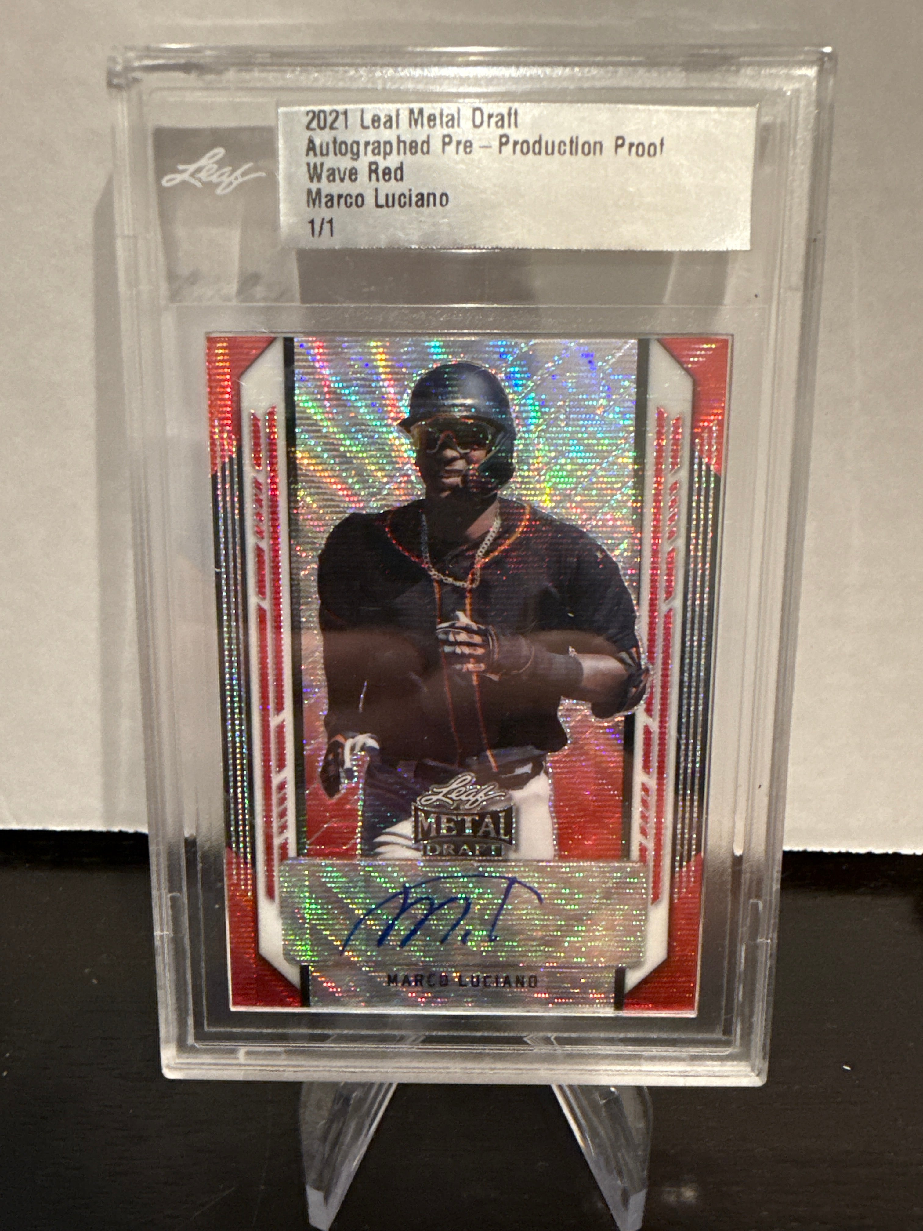 Marco Luciano 2021 Leaf Metal Draft Pre Production Proof Red Wave Auto ...