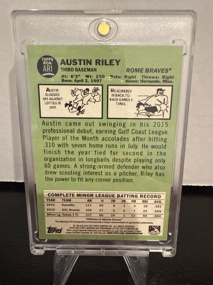 Austin Riley 2016 Topps Heritage Minor League Real One Auto – Hobby ...