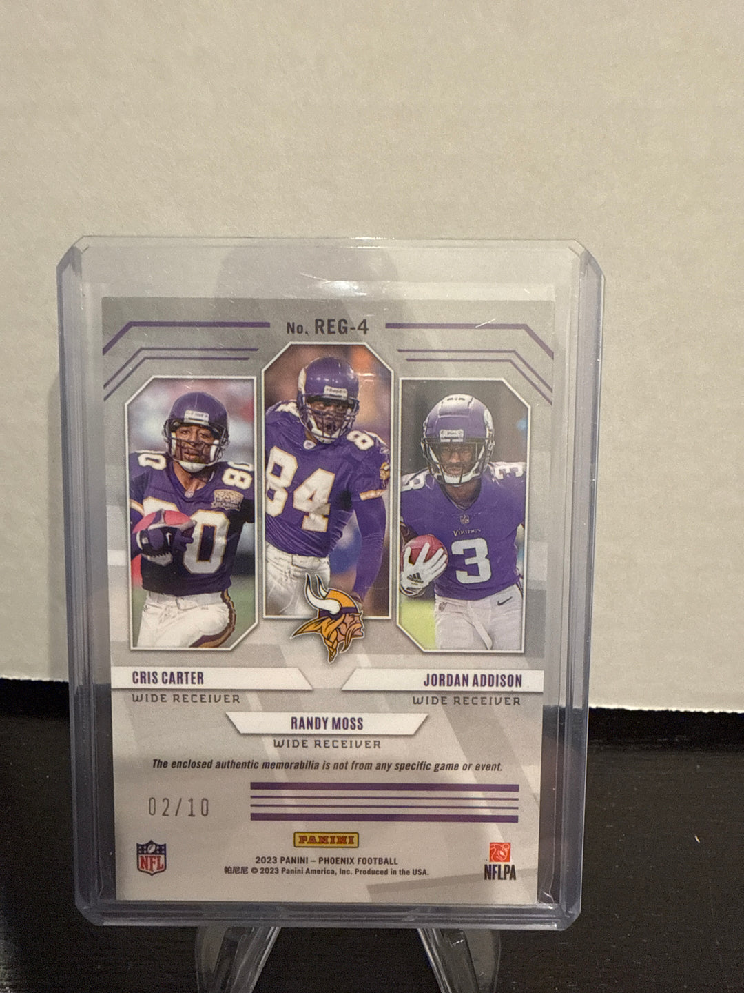 Chris Carter/Randy Moss/Jordan Addison 2023 Panini Phoenix Regeneratio ...