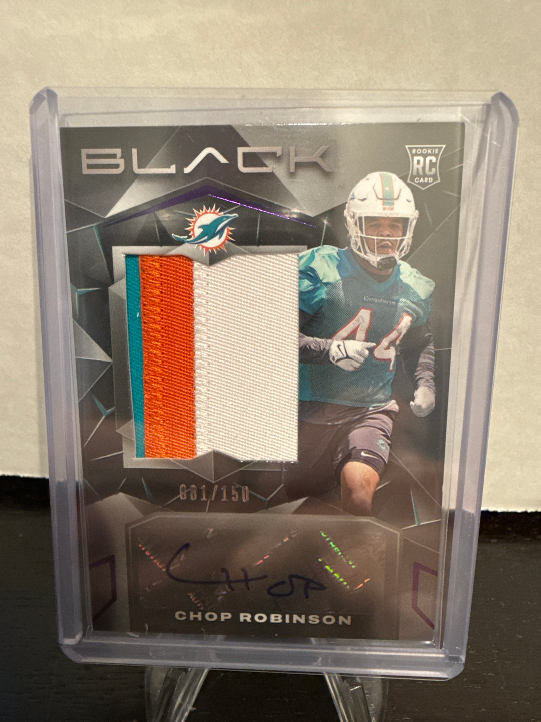 Chop Robinson 2024 Panini Black Rookie Patch Auto, 081/150 – Hobby Card ...