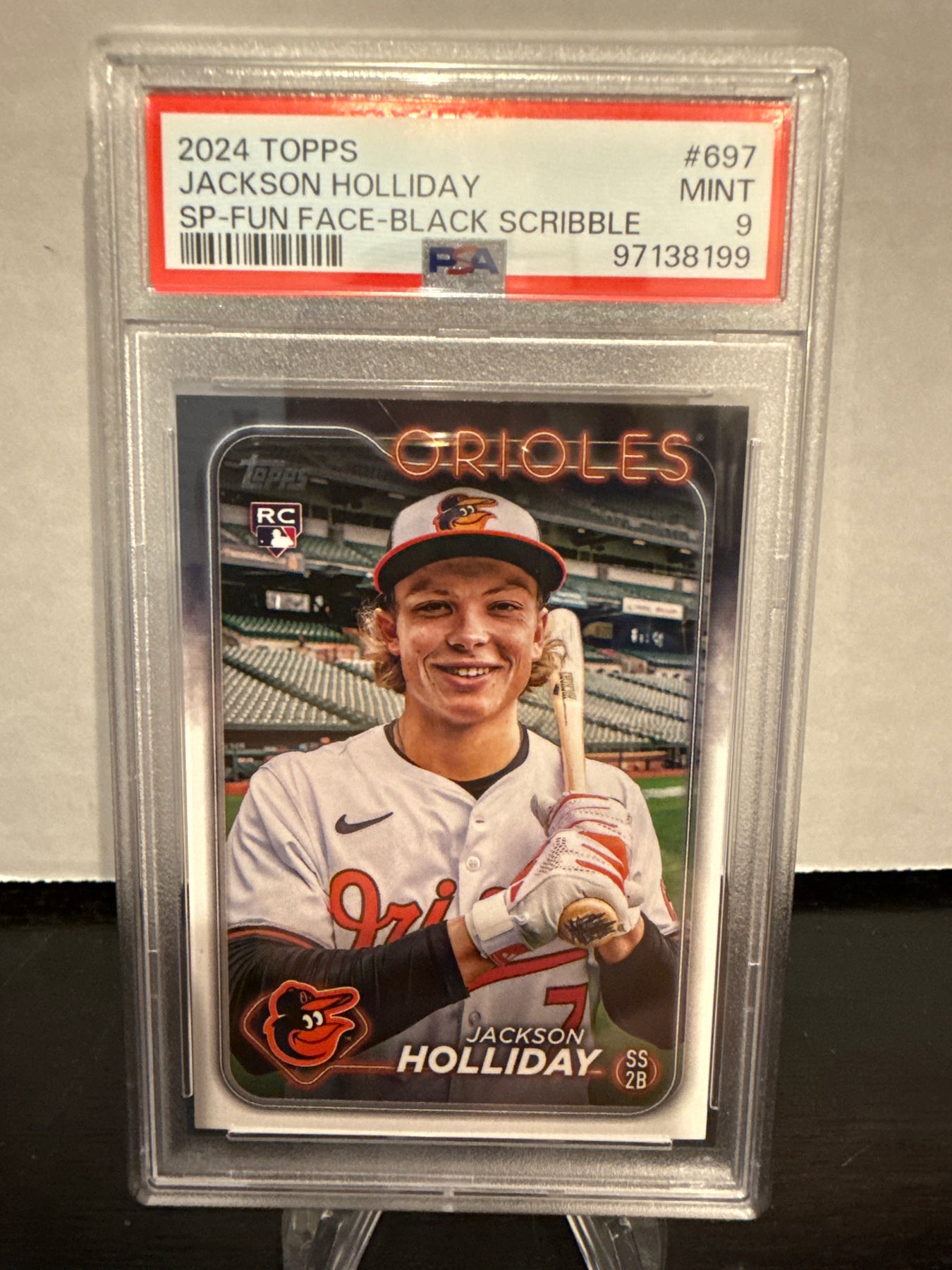 Jackson Holliday 2024 Topps Series Two Fun Face Black Scribble SP Rook ...