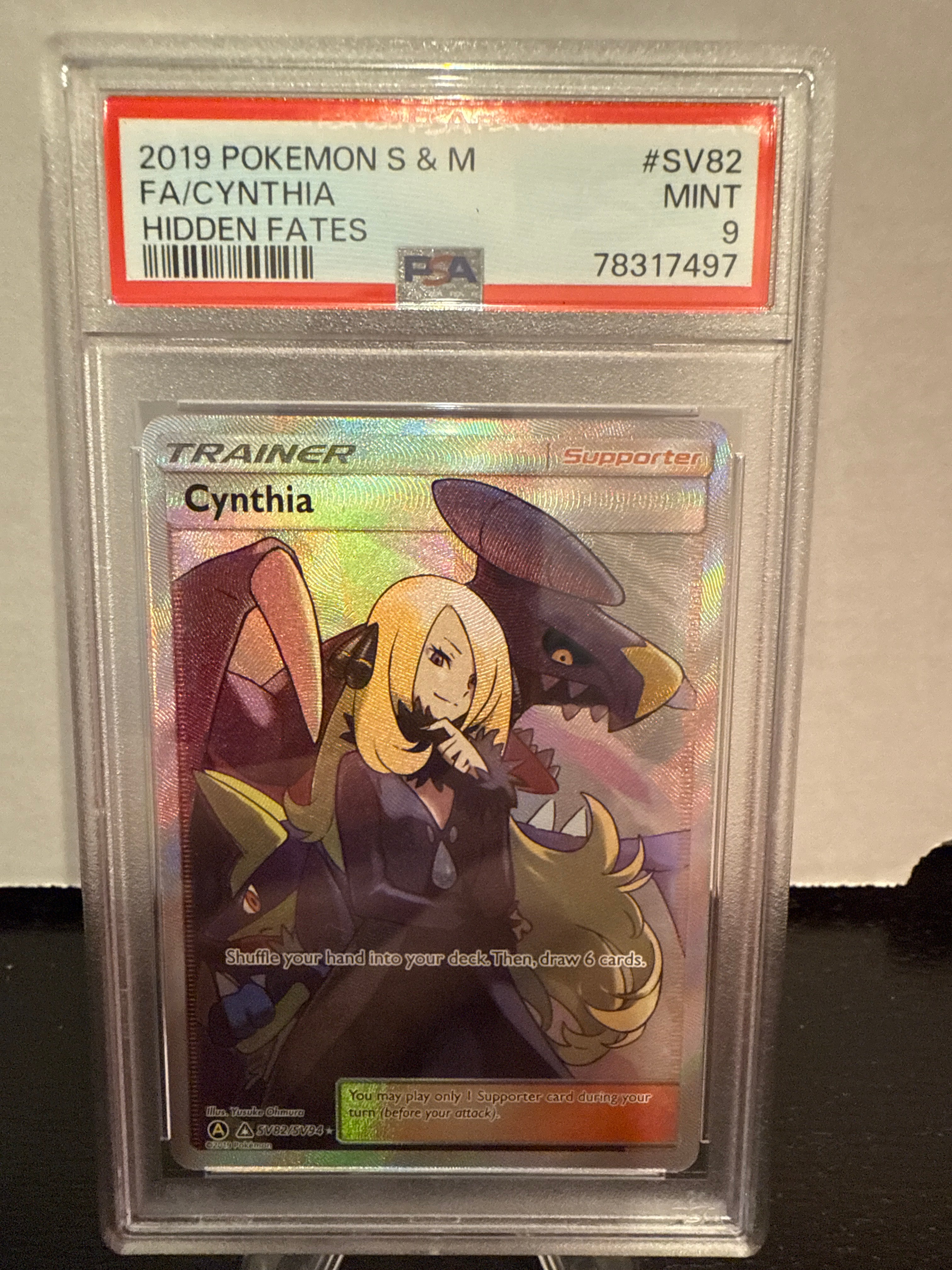 Pokemon TCG 2019 Cynthia Sun & Moon Hidden Fates Full Art Trainer, SV8 ...