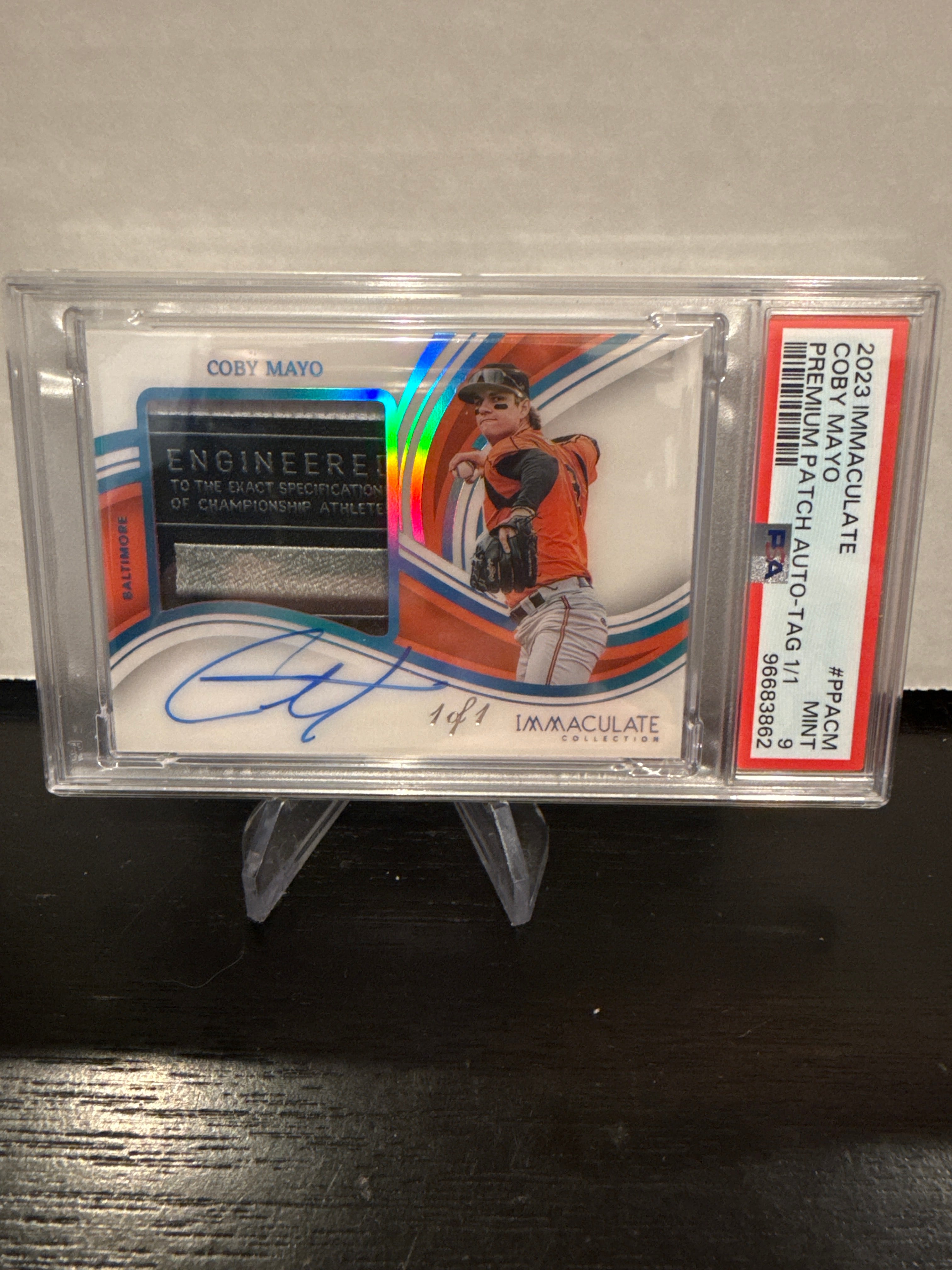 Coby Mayo 2023 Panini Immaculate Premium Patch Auto, 1/1, PSA 9 Mint ...