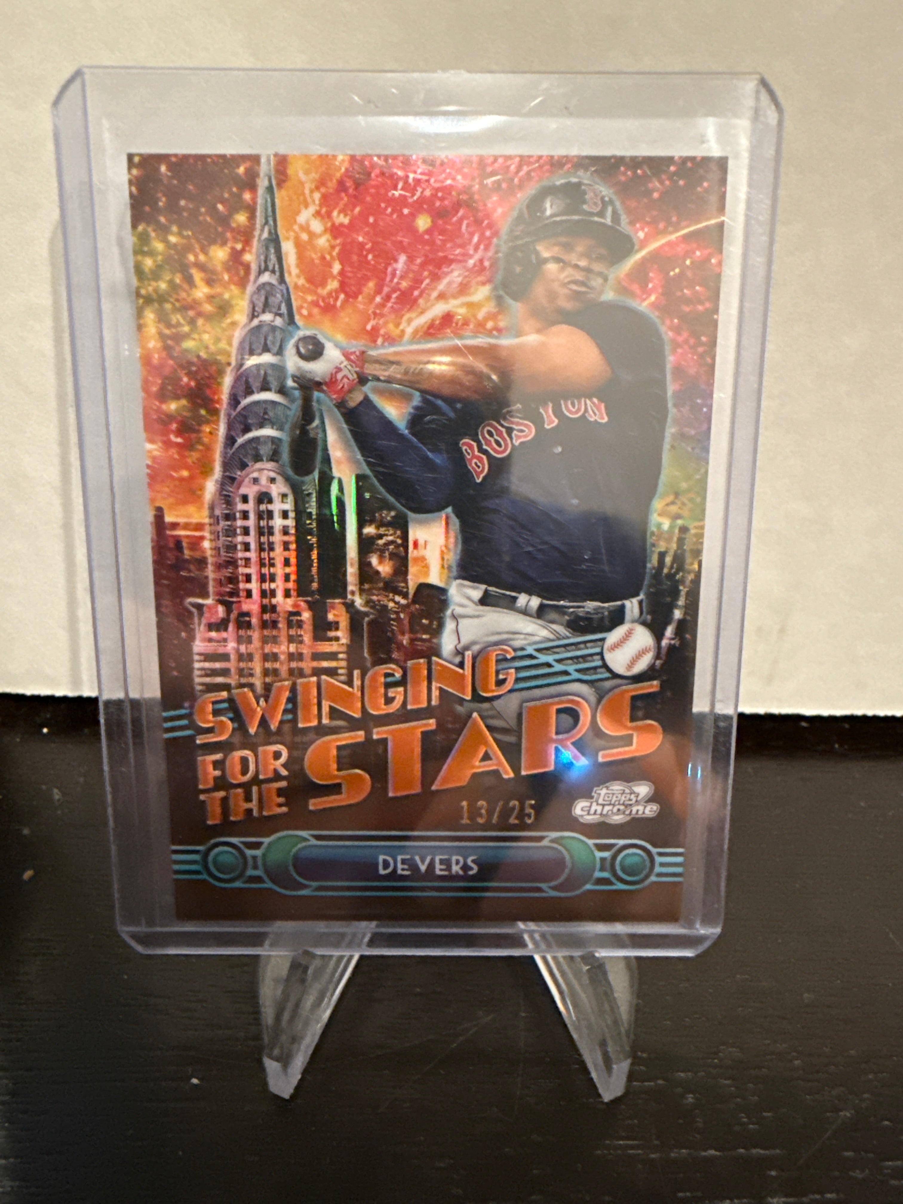 Rafael Devers 2024 Topps Chrome Fanatics Fest NYC Swinging For the Fen ...