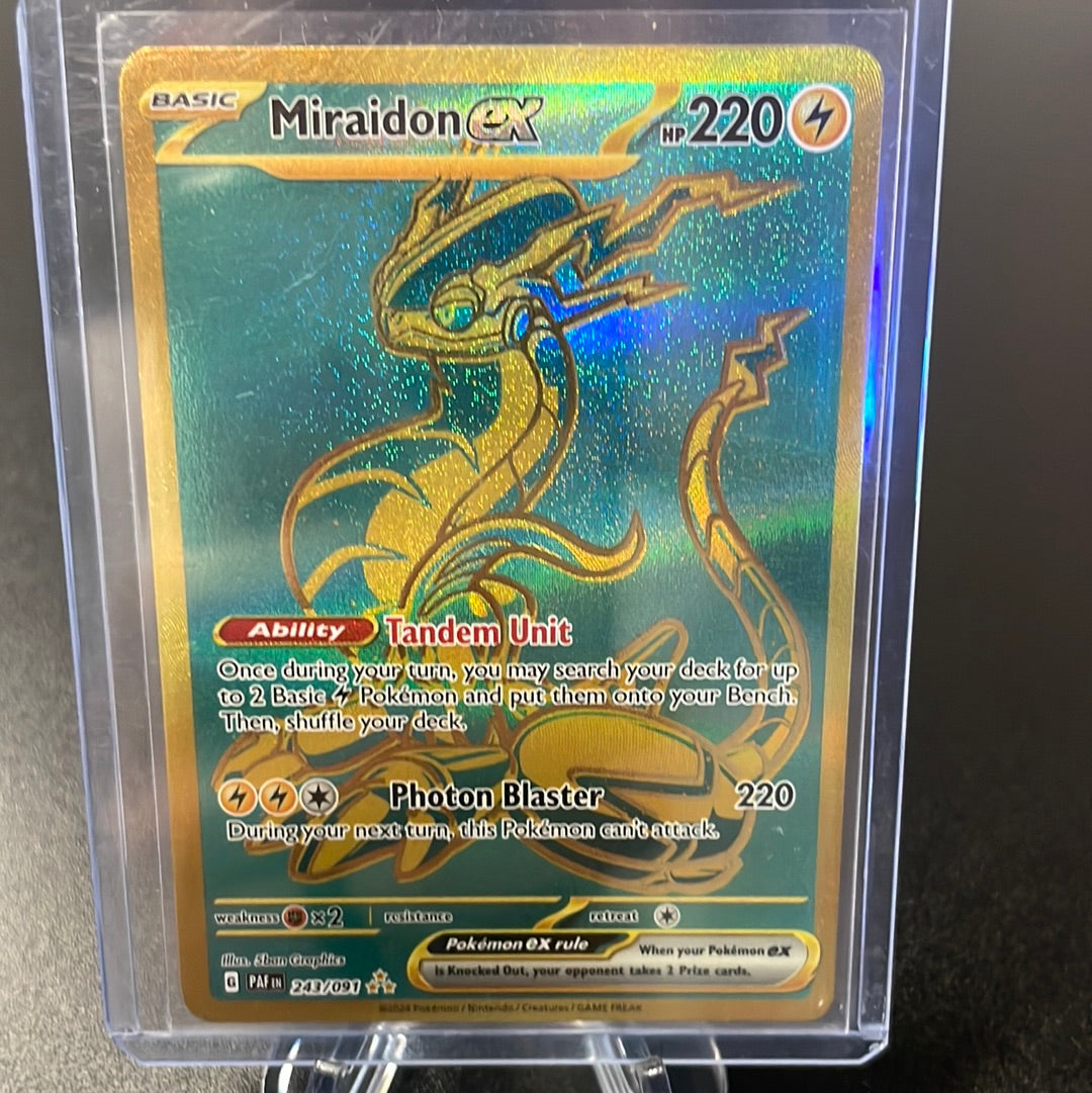 Pokemon TCG 2024 Miraidon EX Paldean Fates Gold Ultra Rare, 243/091 ...
