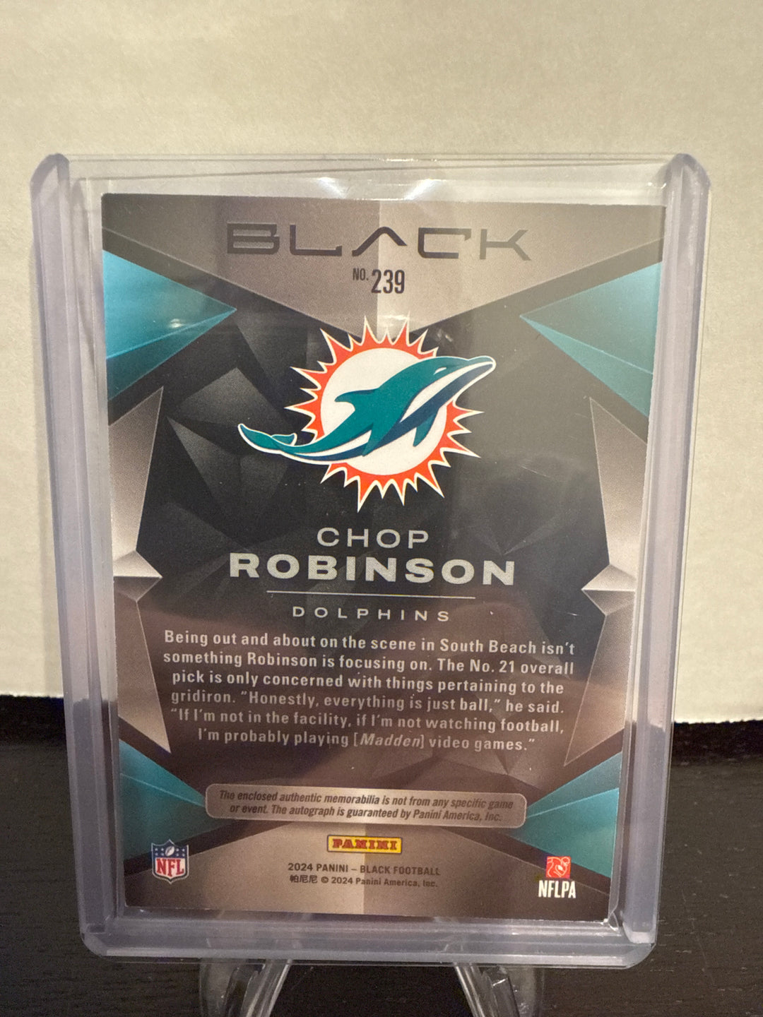 Chop Robinson 2024 Panini Black Rookie Patch Auto, 081/150 – Hobby Card ...