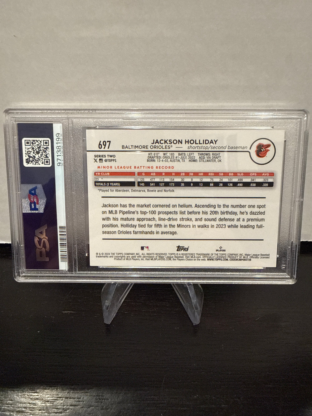 Jackson Holliday 2024 Topps Series Two Fun Face Black Scribble SP Rook ...