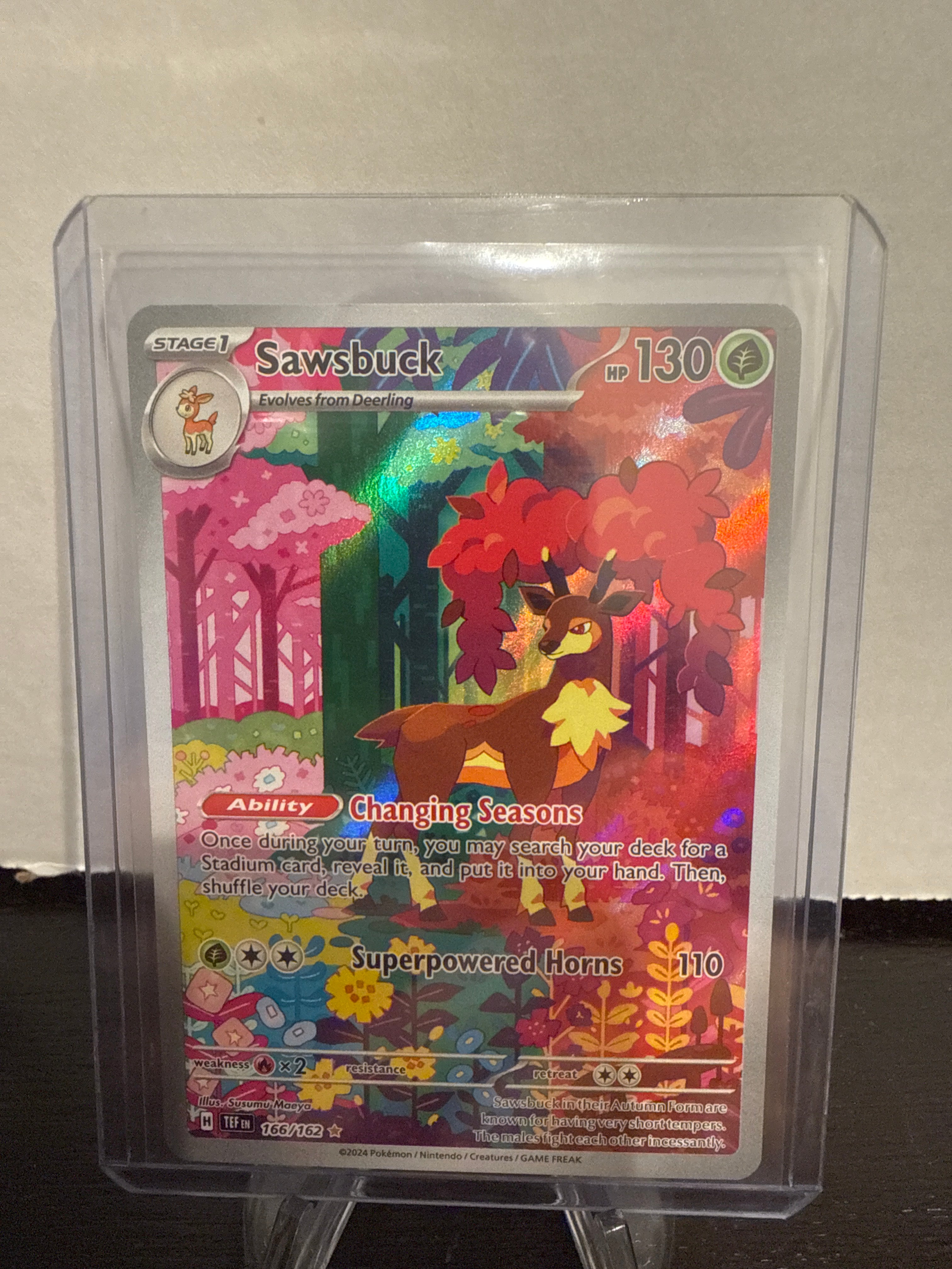 Pokemon TCG 2024 Sawsbuck Temporal Forces Illustration Rare Full Art ...