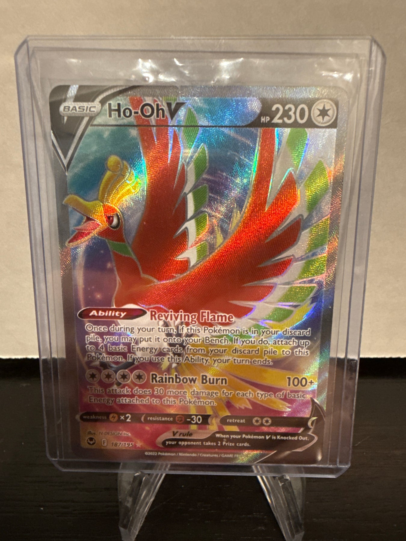 Pokemon TCG 2022 Ho-Oh V Silver Tempest Full Art Holo, 187/195 – Hobby ...